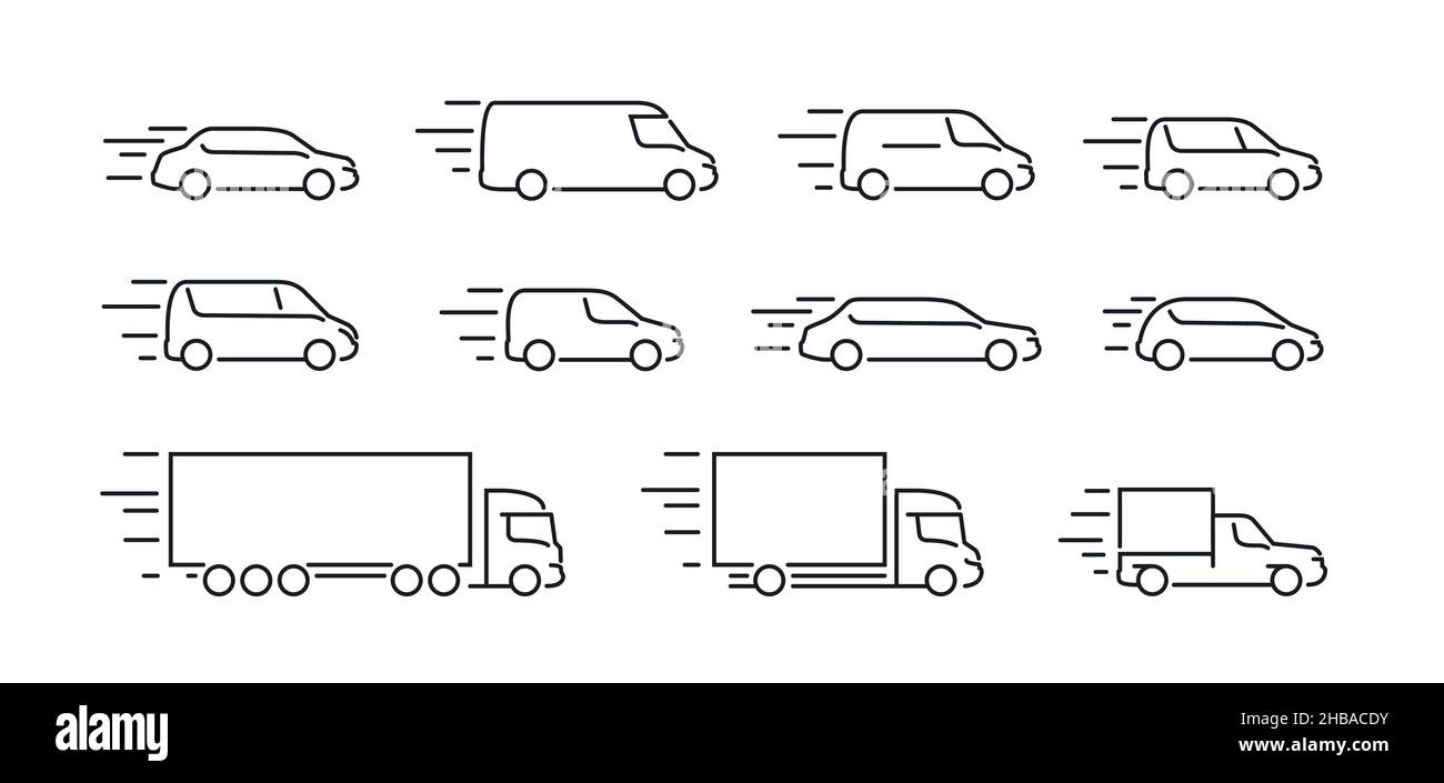 Truck set icons in Cut Out Stock Images & Pictures - Alamy