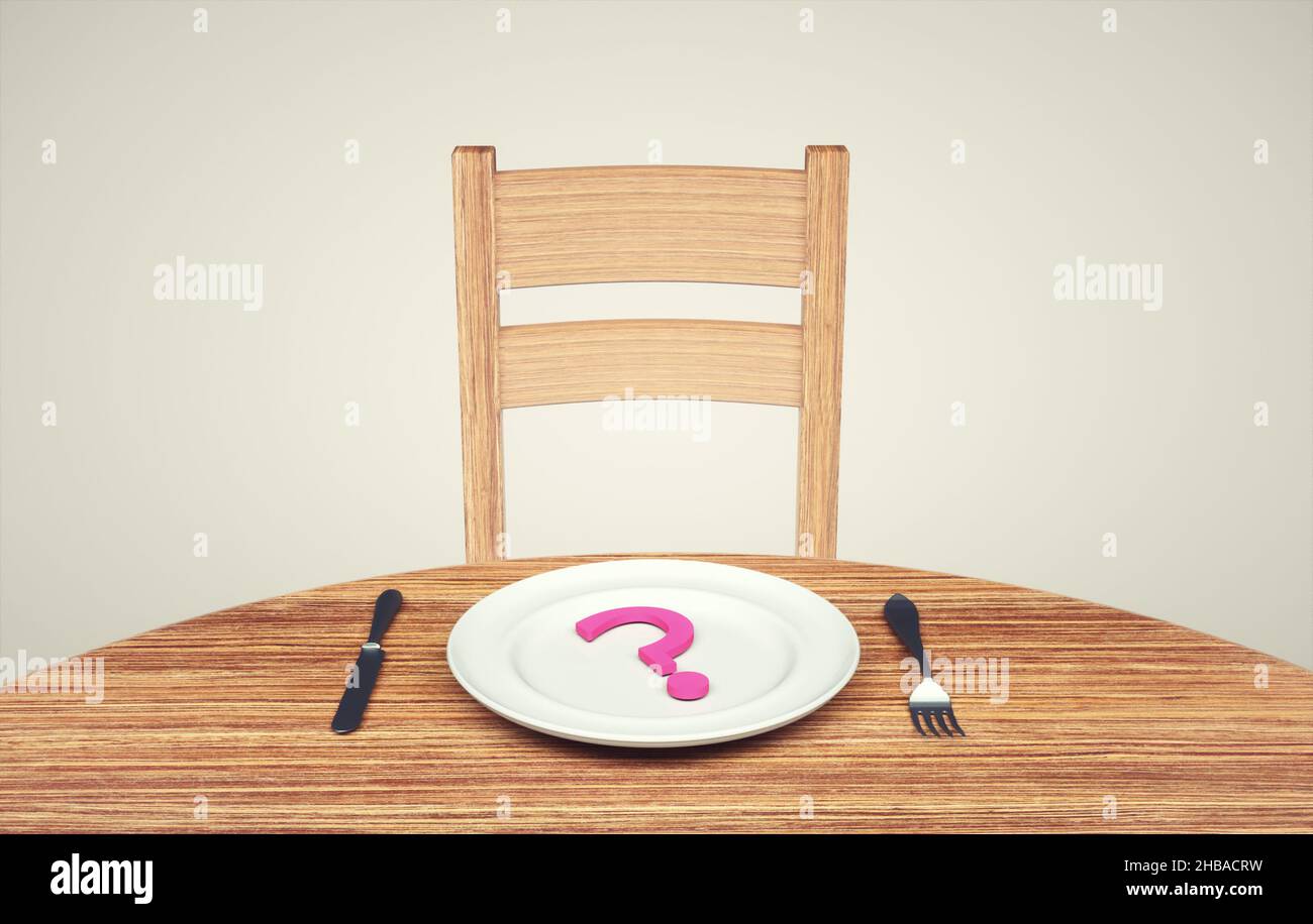 Plate question mark hi-res stock photography and images - Alamy