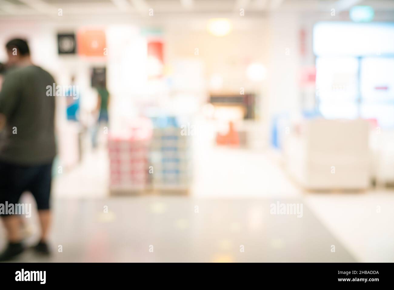 Abstract blurred people shopping in mall store business background ...