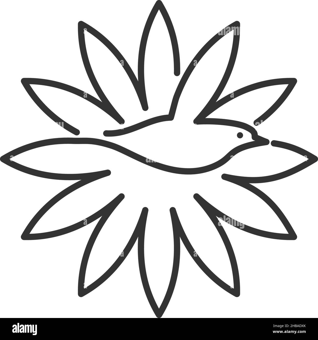 Dove Pigeon Flaying flower Icon Template isolated Stock Vector Image ...