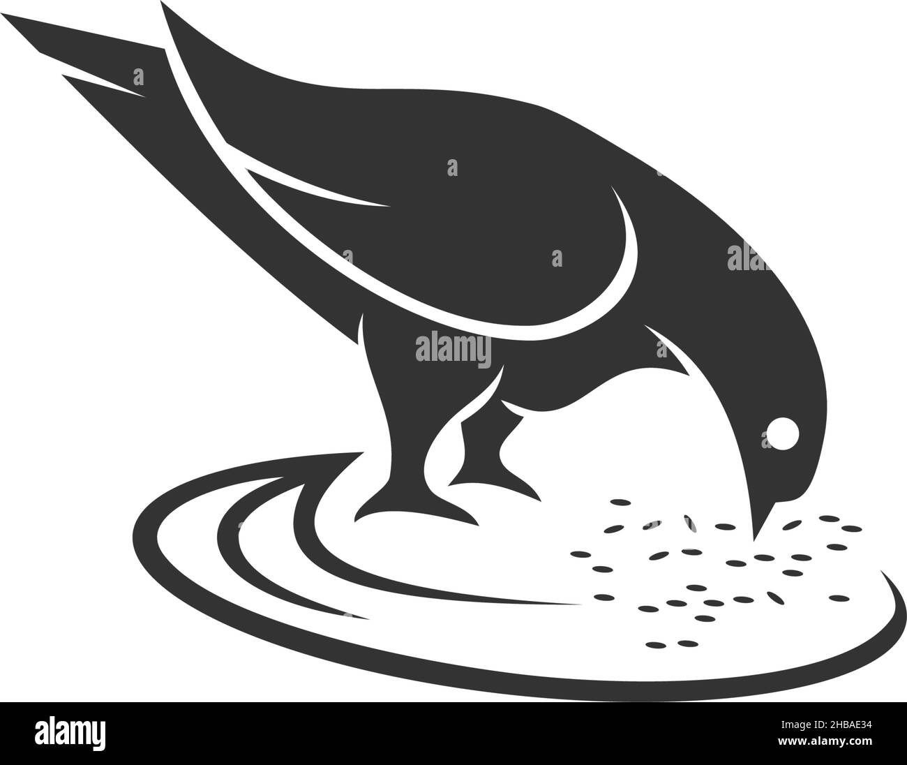 Dove Pigeon Eating Icon Template Illustration Stock Vector Image & Art ...