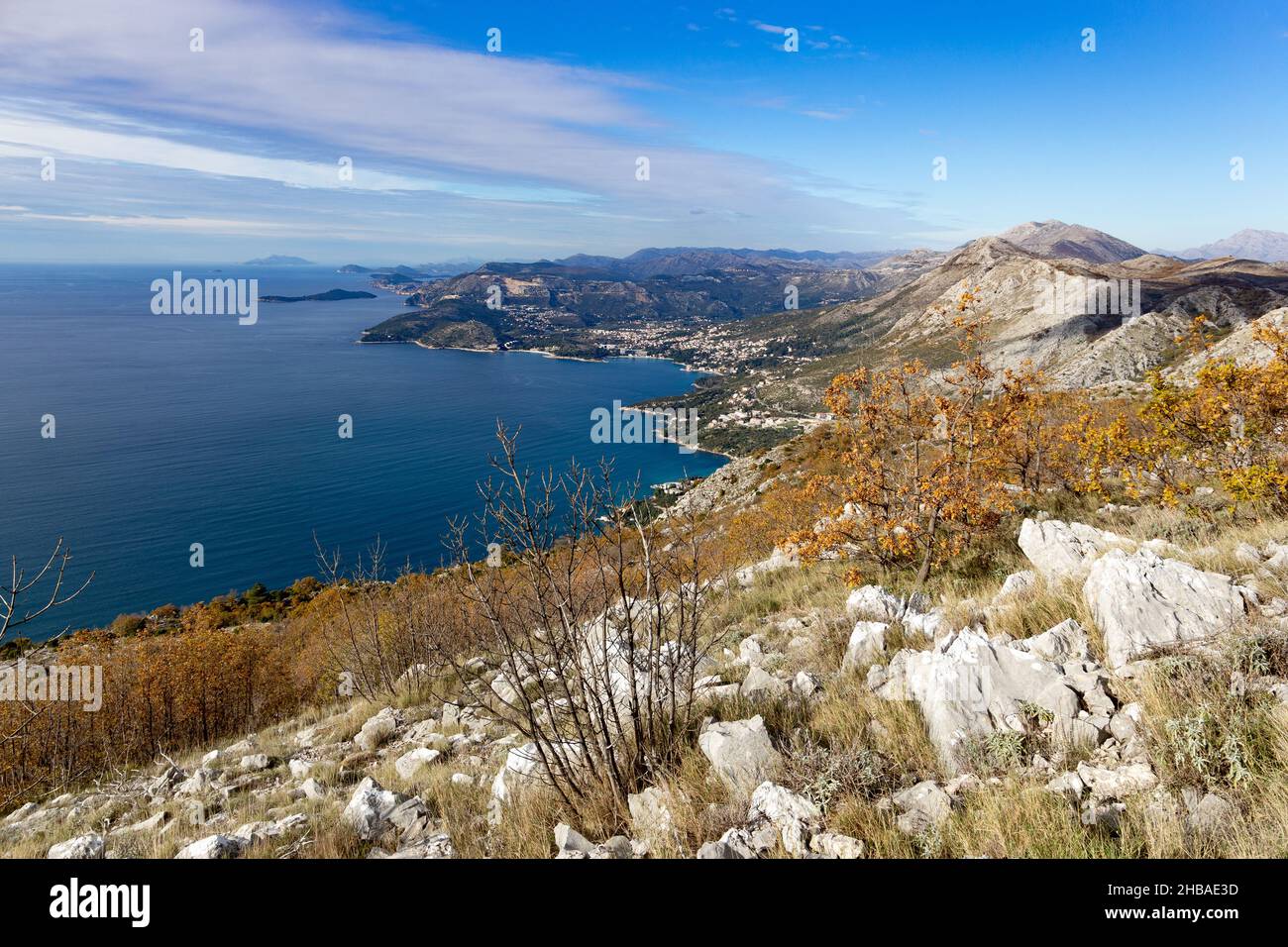 View of Adriatic coast in Croatia from a mountains Stock Photo - Alamy