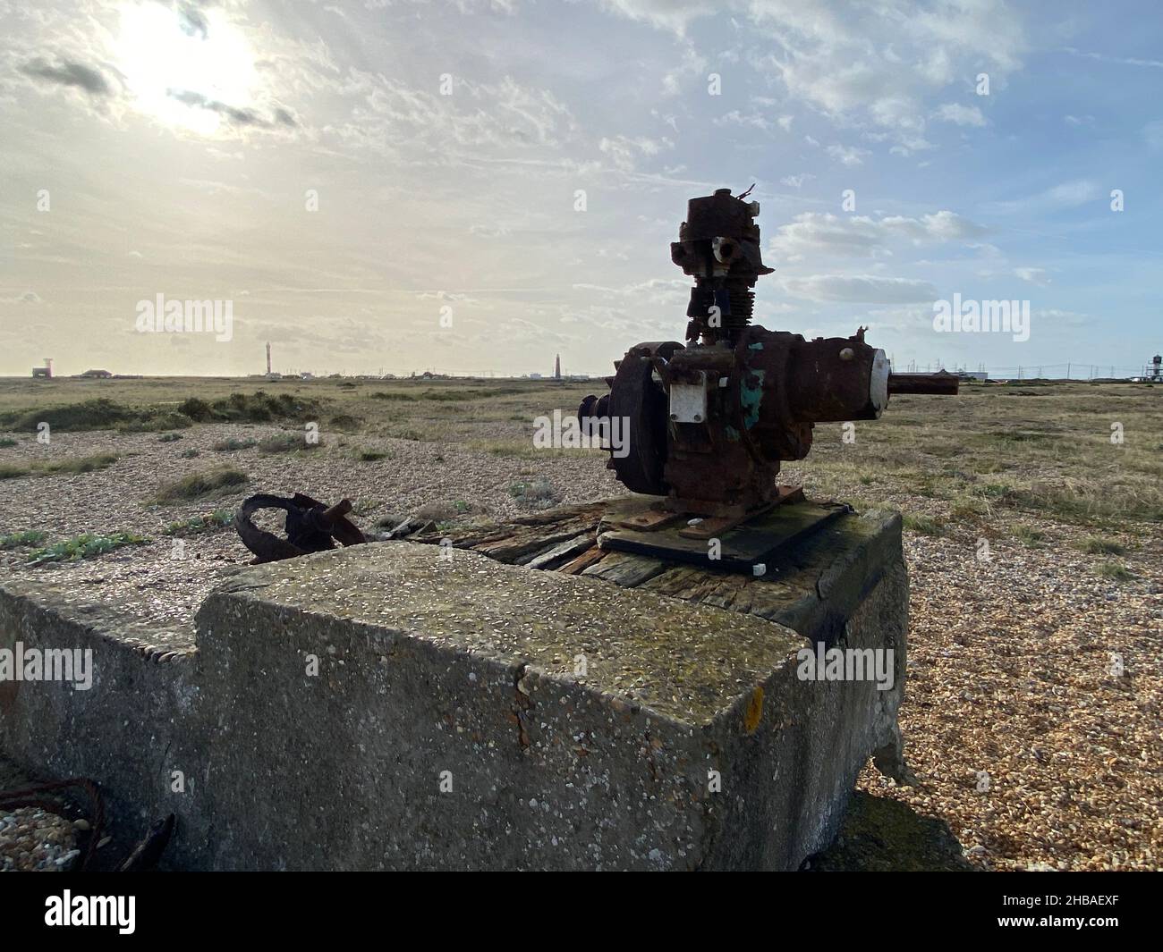 Dungeness, Kent, UK- 10.20.2021: Barren Dungeness path landscape on the ...