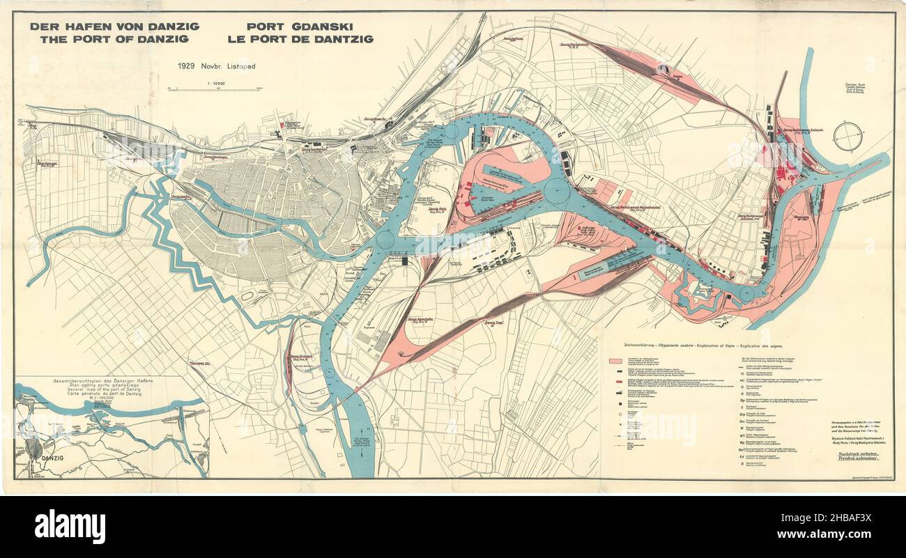Retro danzig port map hi-res stock photography and images - Alamy