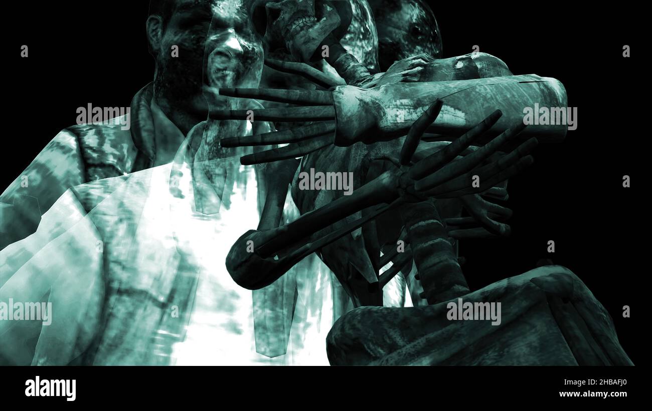 3d illustration - Horror Zombie With Effects Stock Photo - Alamy