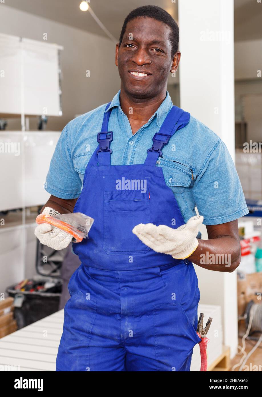 Construction worker ready for works Stock Photo - Alamy