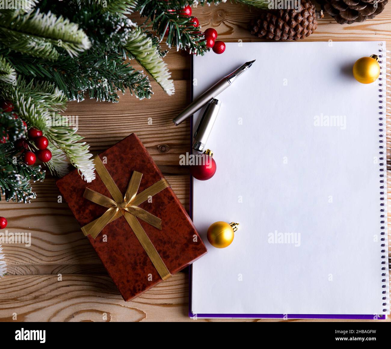 The blank message paper in christmas festive concept Stock Photo - Alamy