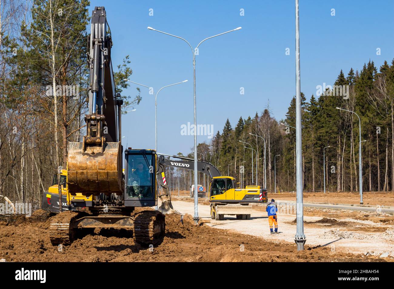 Construction of a new highway. Volvo excavators: Russia - April 2021 ...