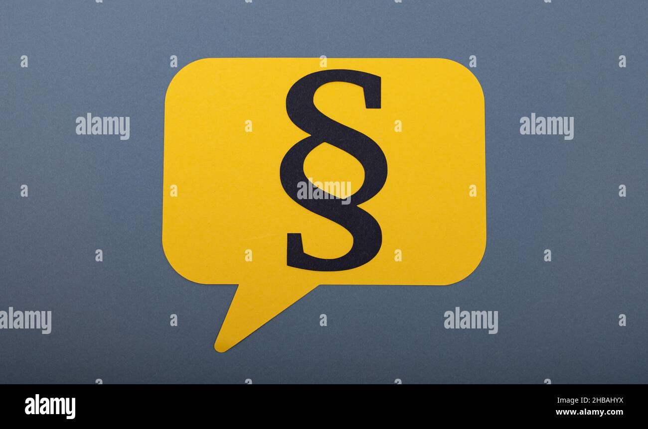 Digital illustration of the law sign on the yellow background Stock ...