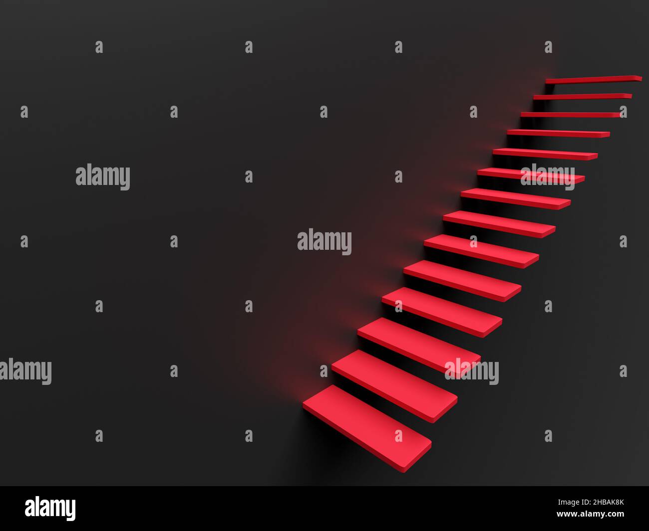 Abstract staircase. Red stairs with steps and blank background ...