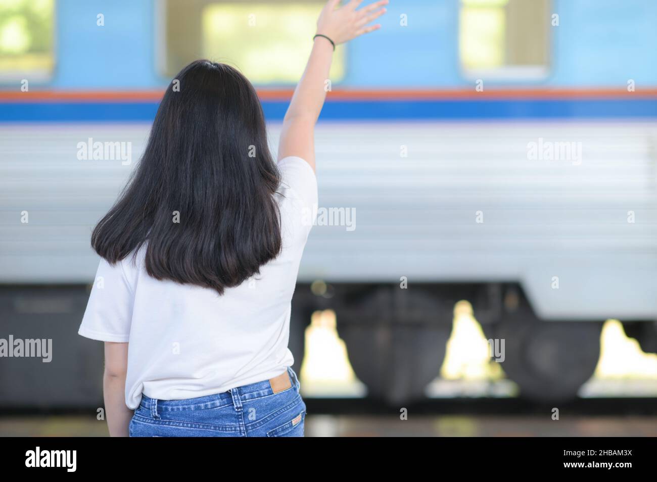 Standing transportation waving leaving hi-res stock photography and ...