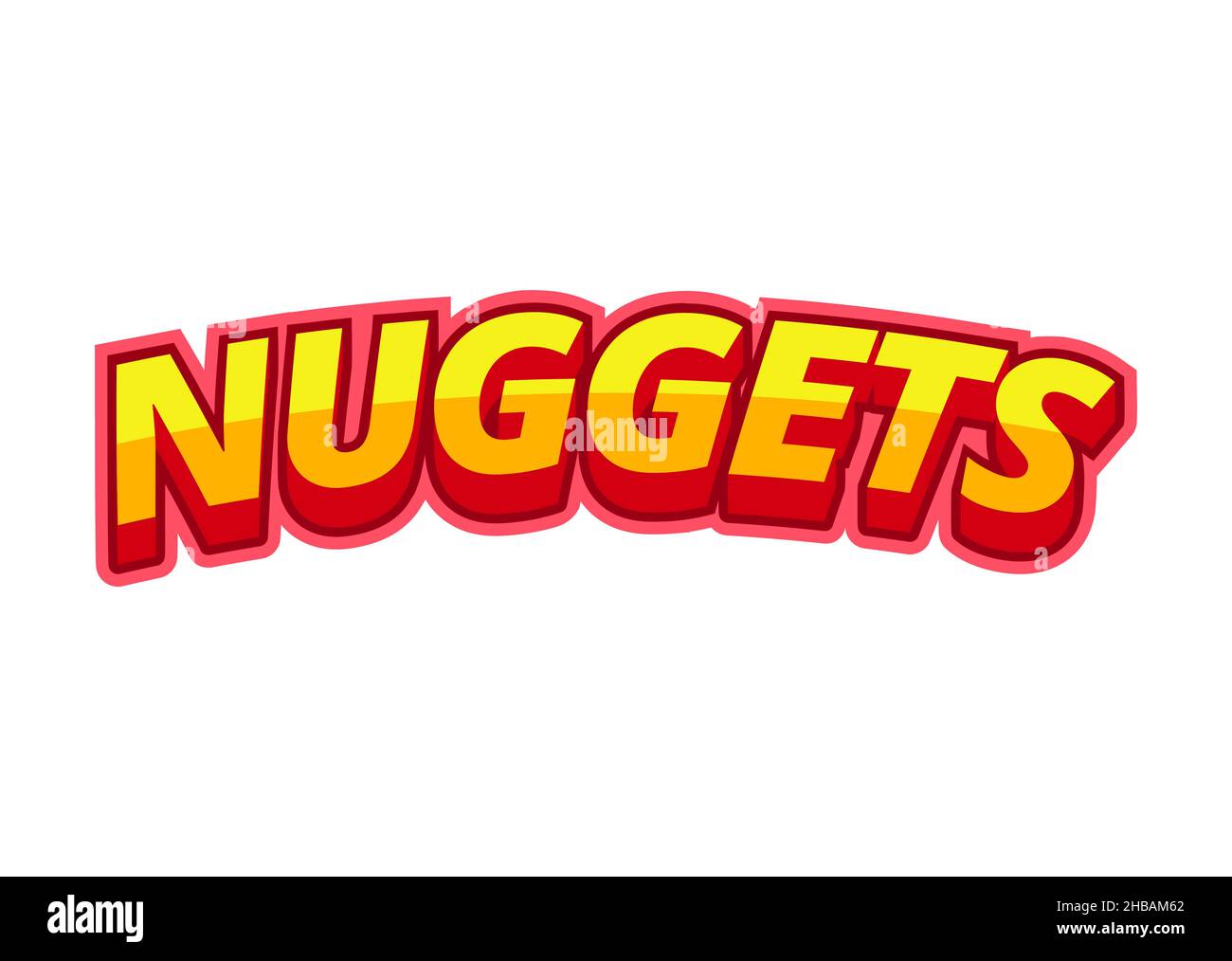 Multicolored lettering nuggets in pop art style for printing and ...