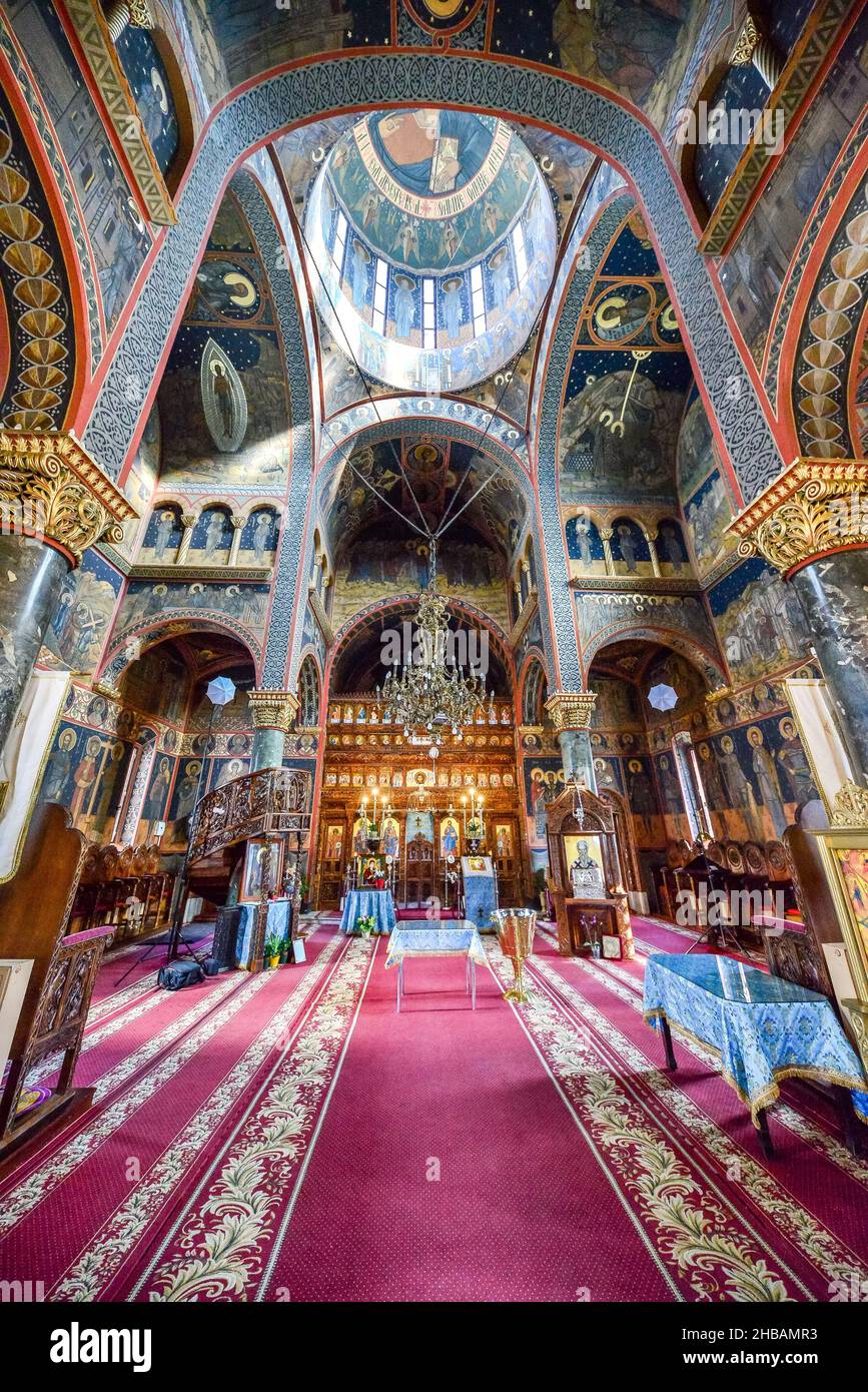 Vertical low angle shot of the interiors of church Stock Photo - Alamy
