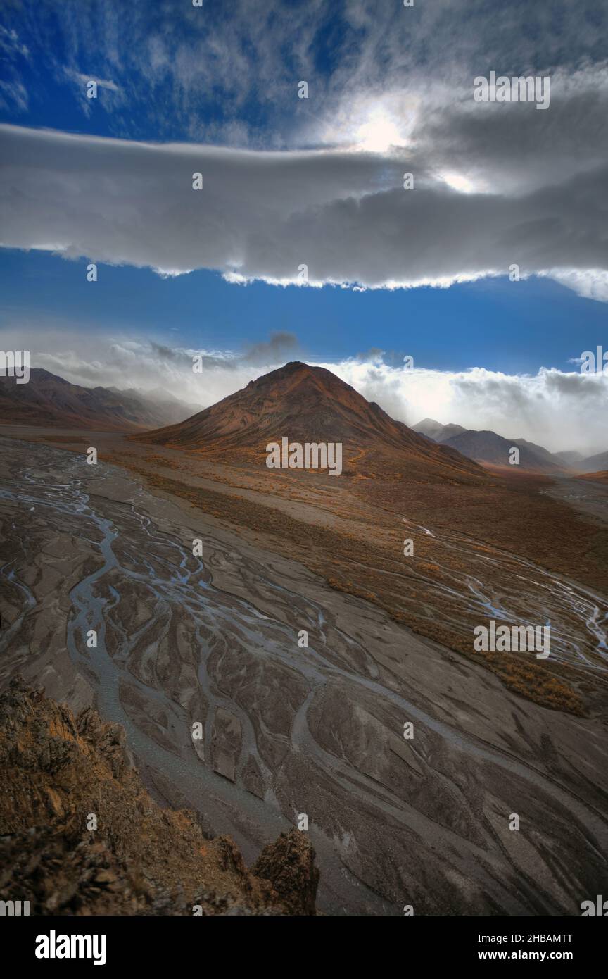 The upper reaches of the Toklat river. Denali National Park & Preserve ...