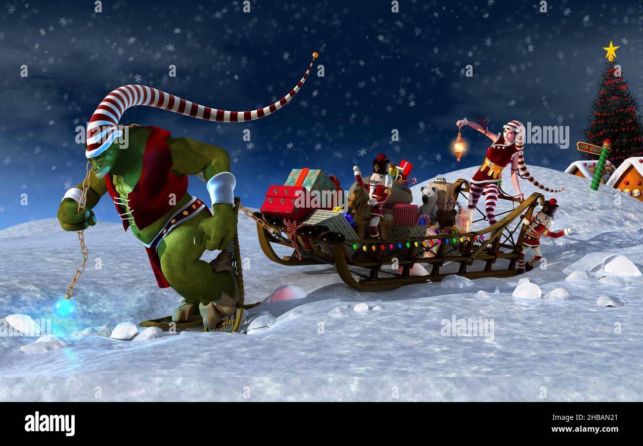 Merry Christmas Home Decoration Stock Photo - Alamy