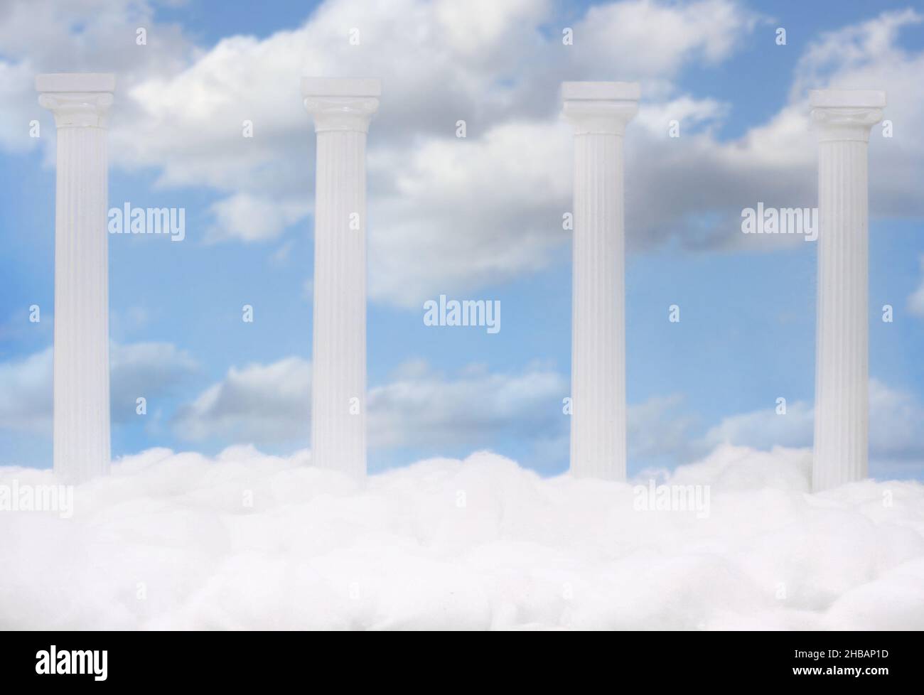 Columns and Clouds With Blue Sky Hevenly Scene Stock Photo - Alamy