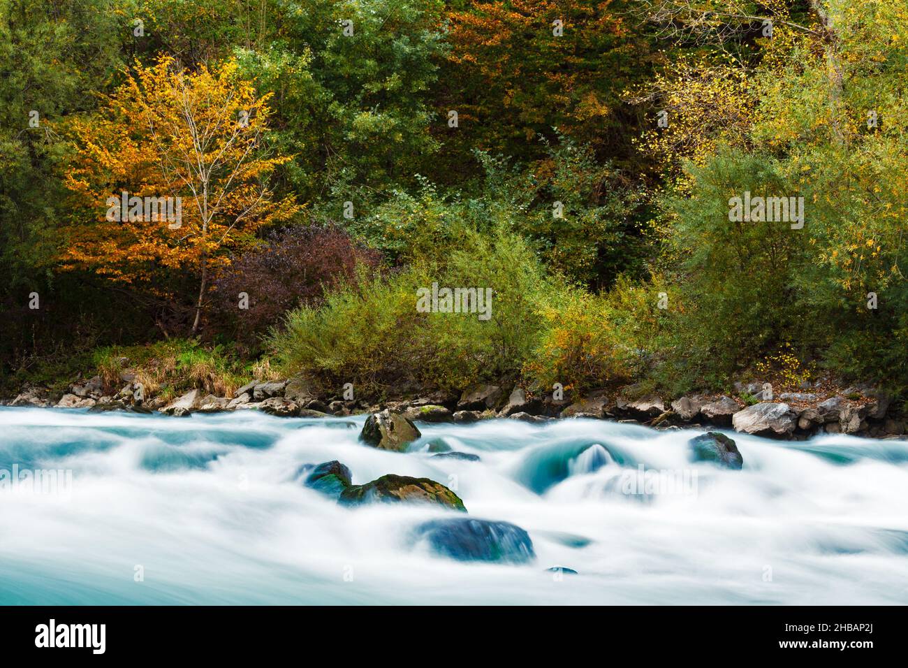 The Sava river in Autumn on the northern outskirts of the capital city ...
