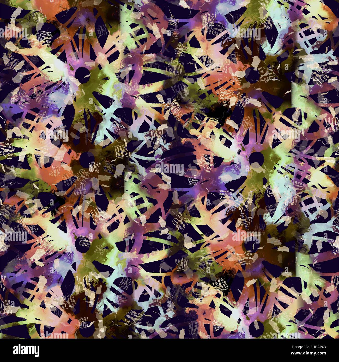 Exotic multicoloured boho mottled camouflage scatter print. Seamless ...