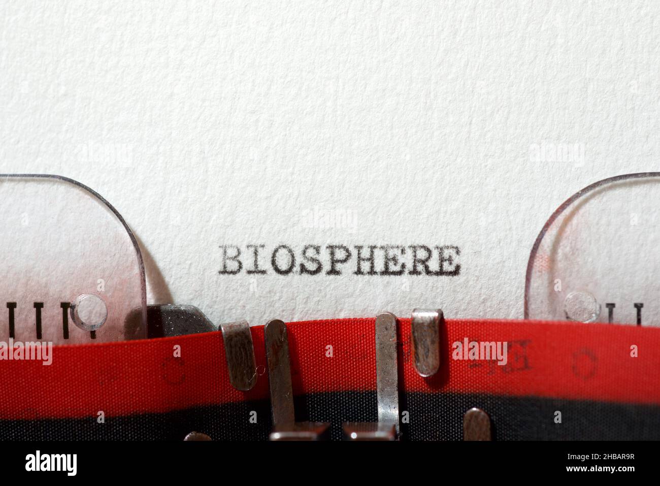The word biosphere written with a typewriter Stock Photo - Alamy