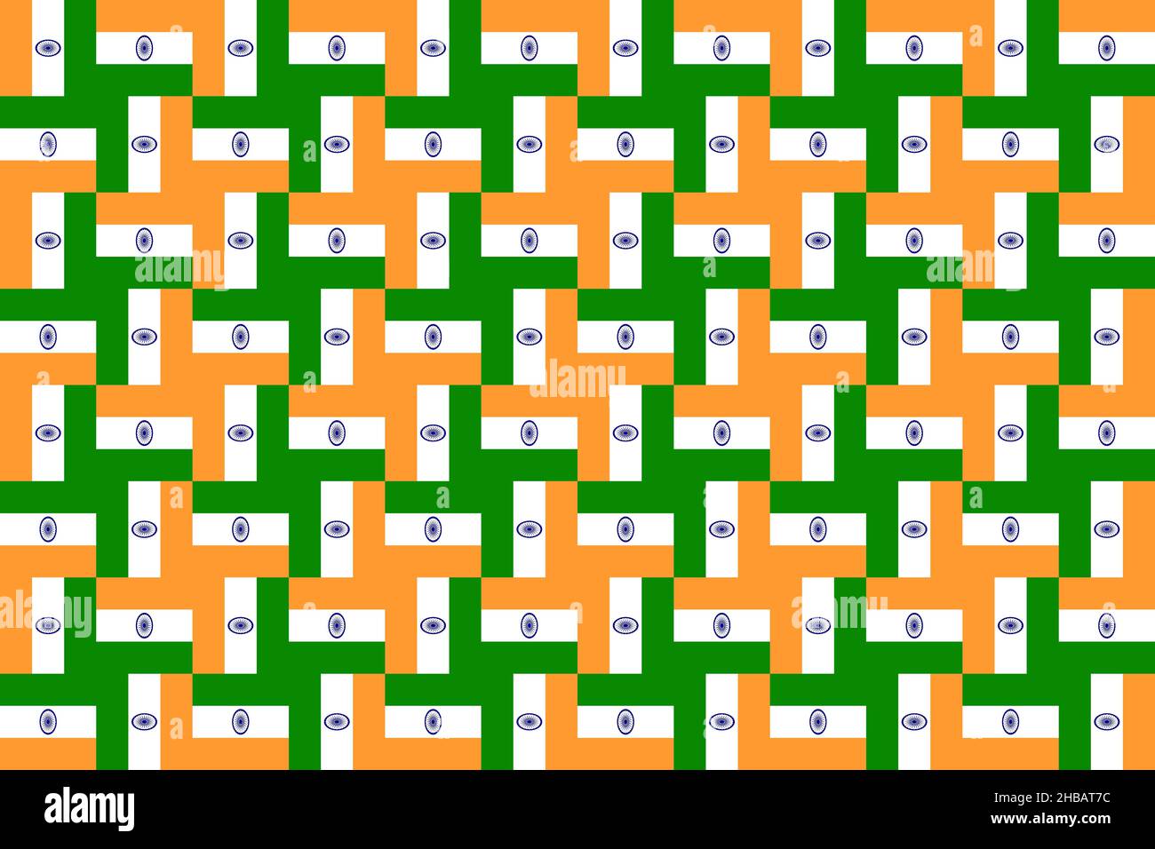 Geometric pattern in the colors of the national flag of India. The ...