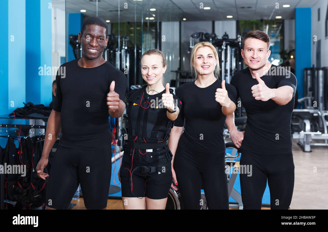 People ready for EMS workout Stock Photo - Alamy
