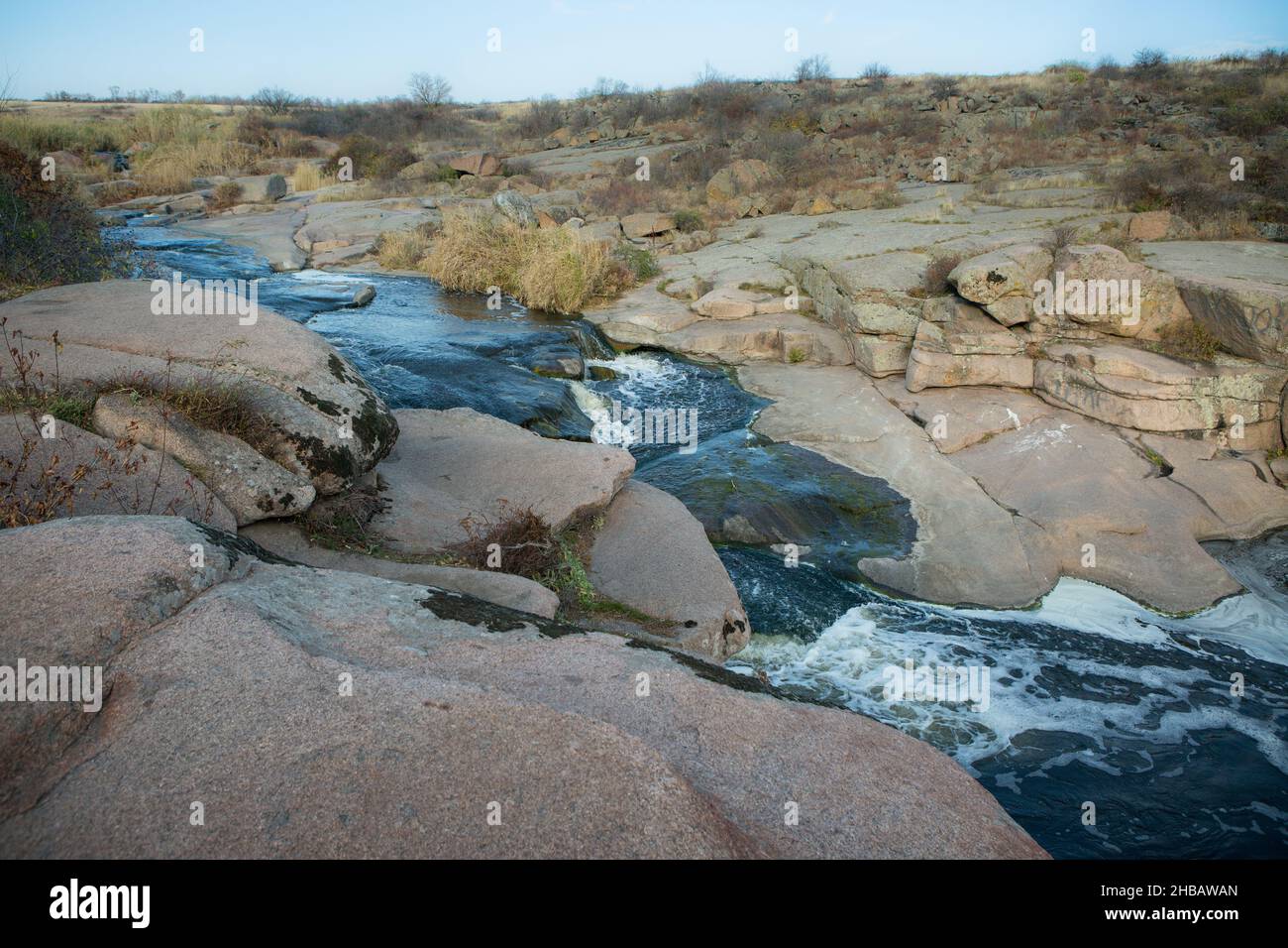 The murmuring waters of the Tokovsky waterfall in Ukraine. This is the ...