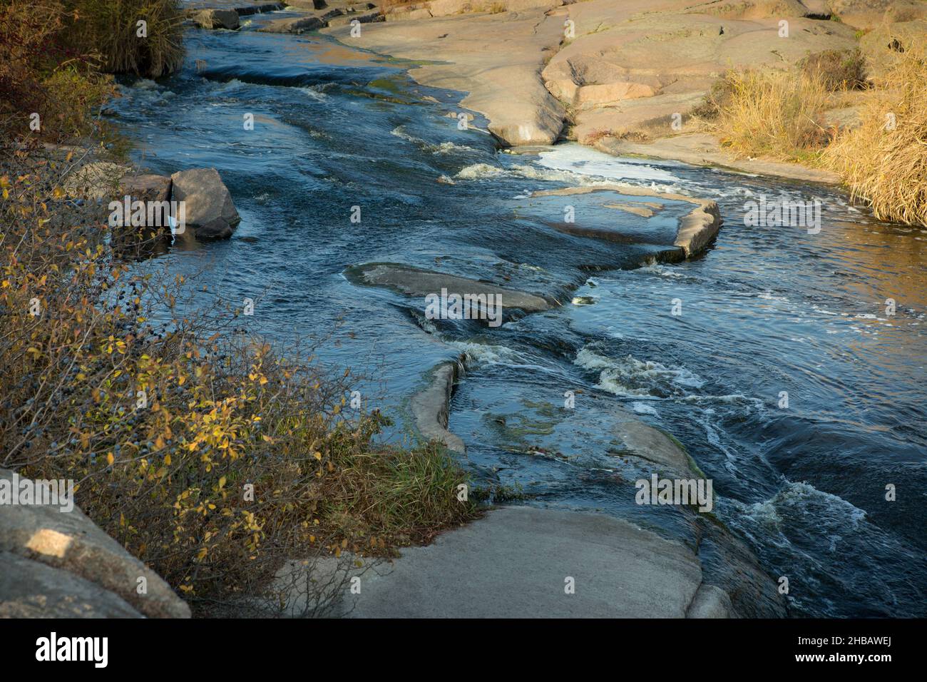 The murmuring waters of the Tokovsky waterfall in Ukraine. This is the ...