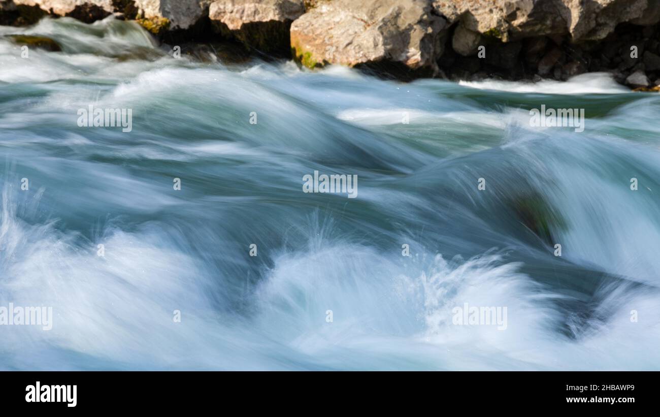The Sava river on the northern outskirts of the capital city Ljubljana ...