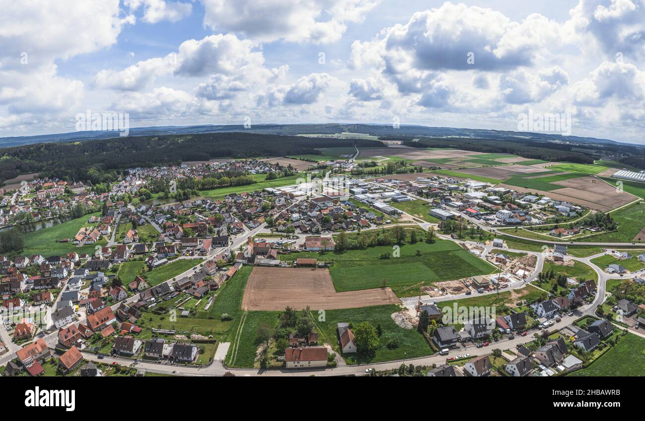 The idyllic little town of Abenberg in Middle Franconia from above ...