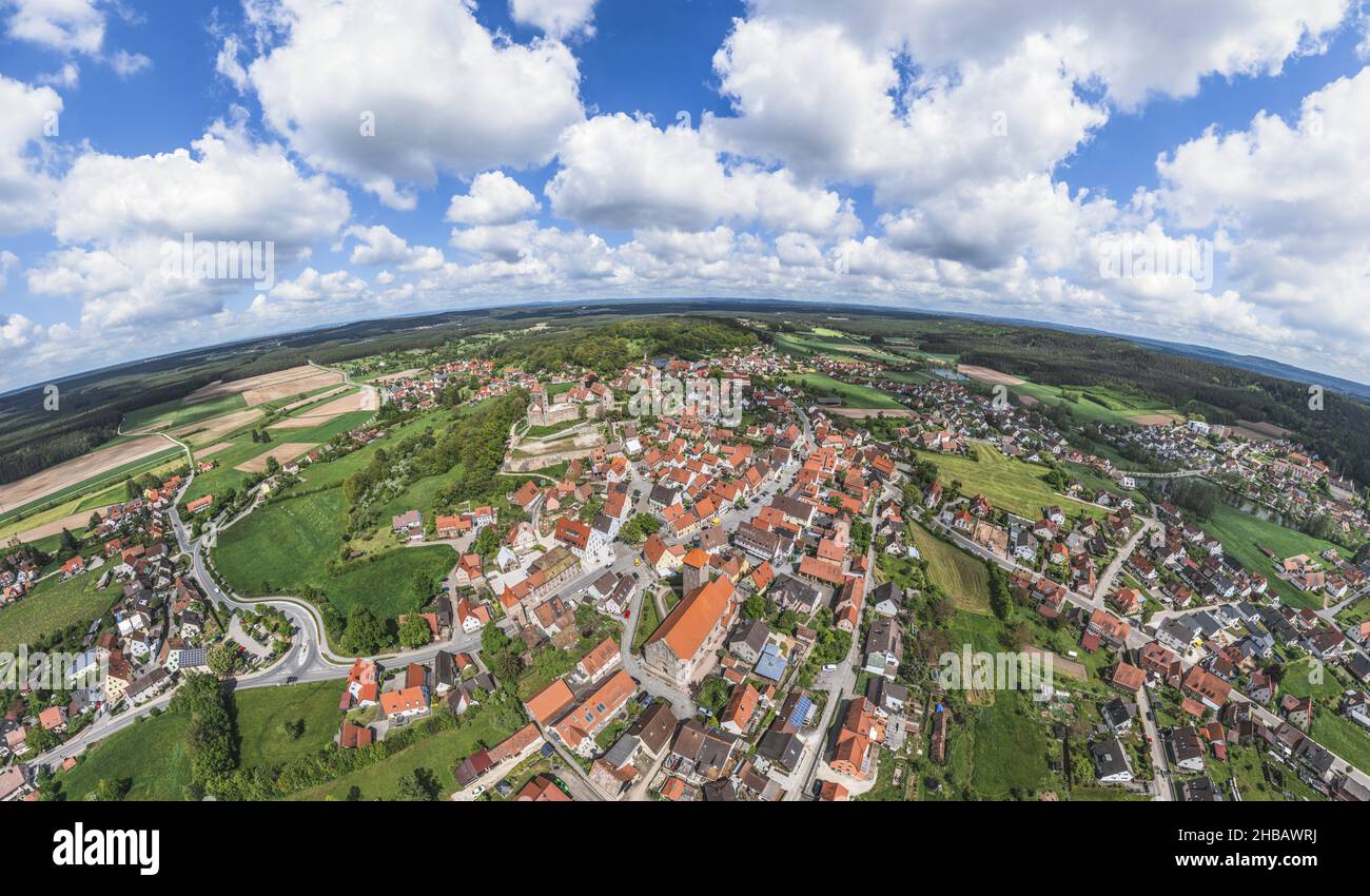 The idyllic little town of Abenberg in Middle Franconia from above ...