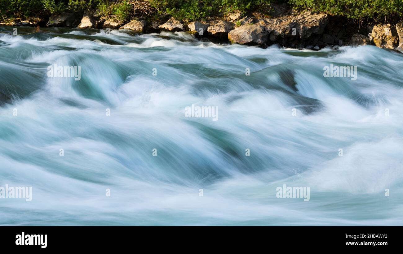 The Sava river on the northern outskirts of the capital city Ljubljana ...