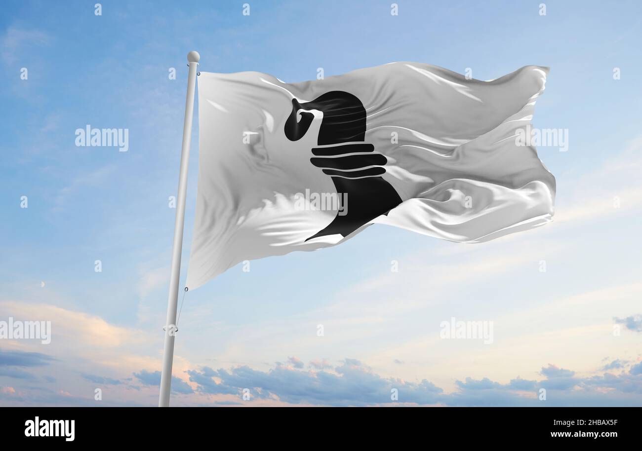 flag of Canton of Basel , Switzerland at cloudy sky background on ...