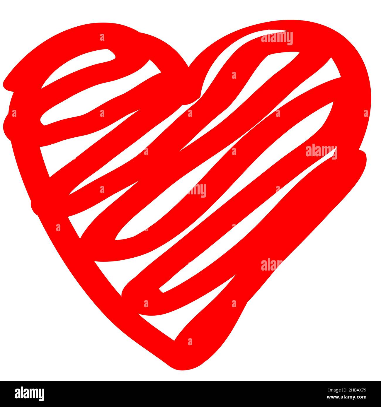 Heart shape red drawing - sign symbol icon isolated - vector ...