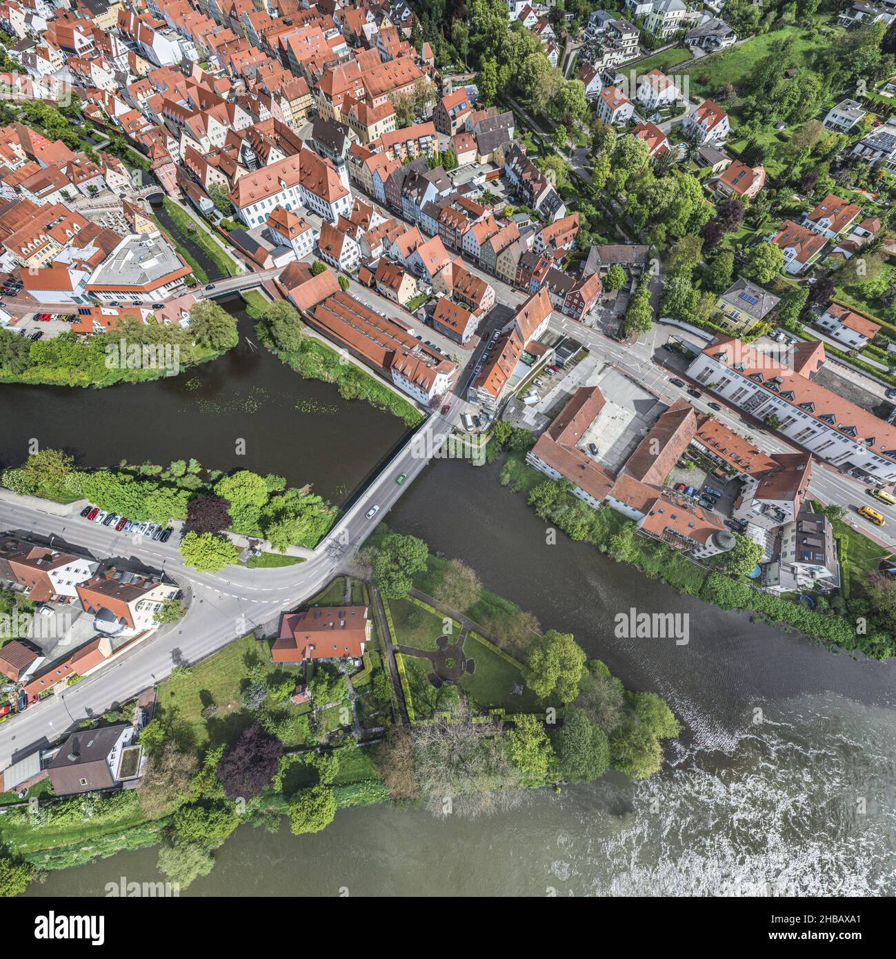 Aerial view to inner city of Donauwörth in Swabia Stock Photo - Alamy