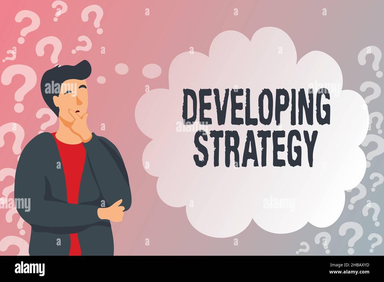 Hand writing sign Developing Strategy. Word Written on Organizations ...