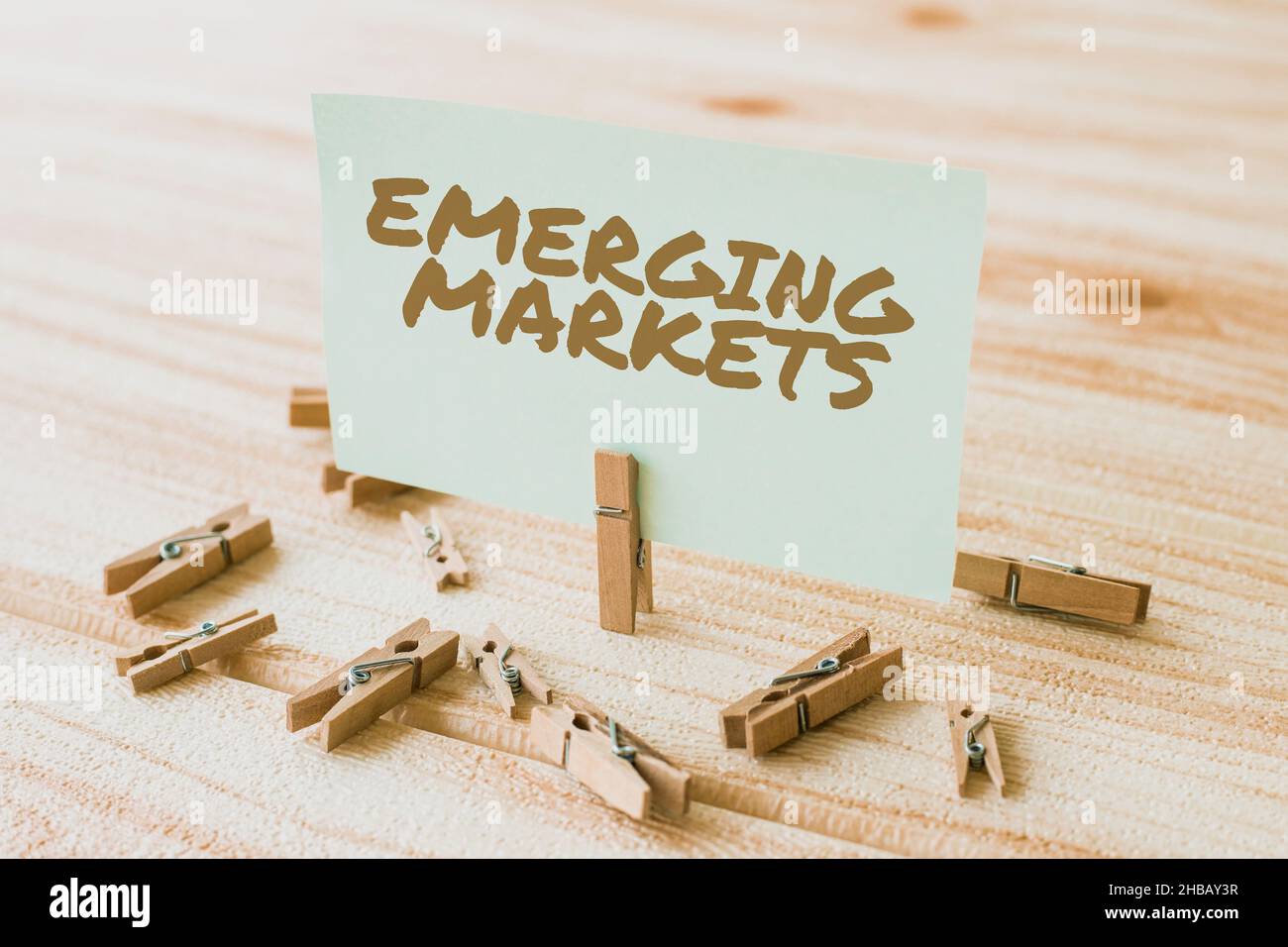 Conceptual display Emerging Markets. Word for country that has some ...