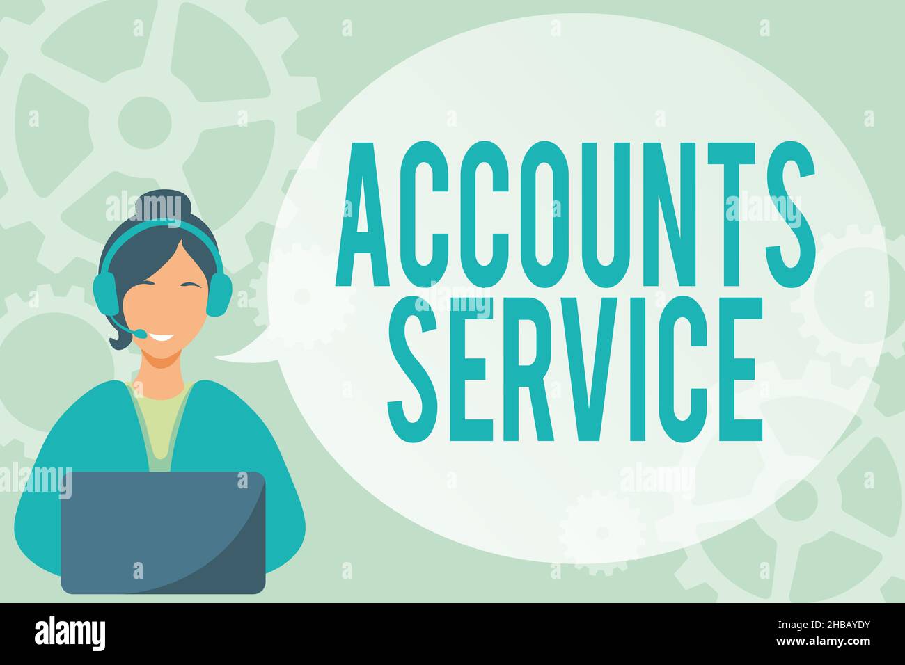 Handwriting text Accounts Service. Business showcase accessing list of ...