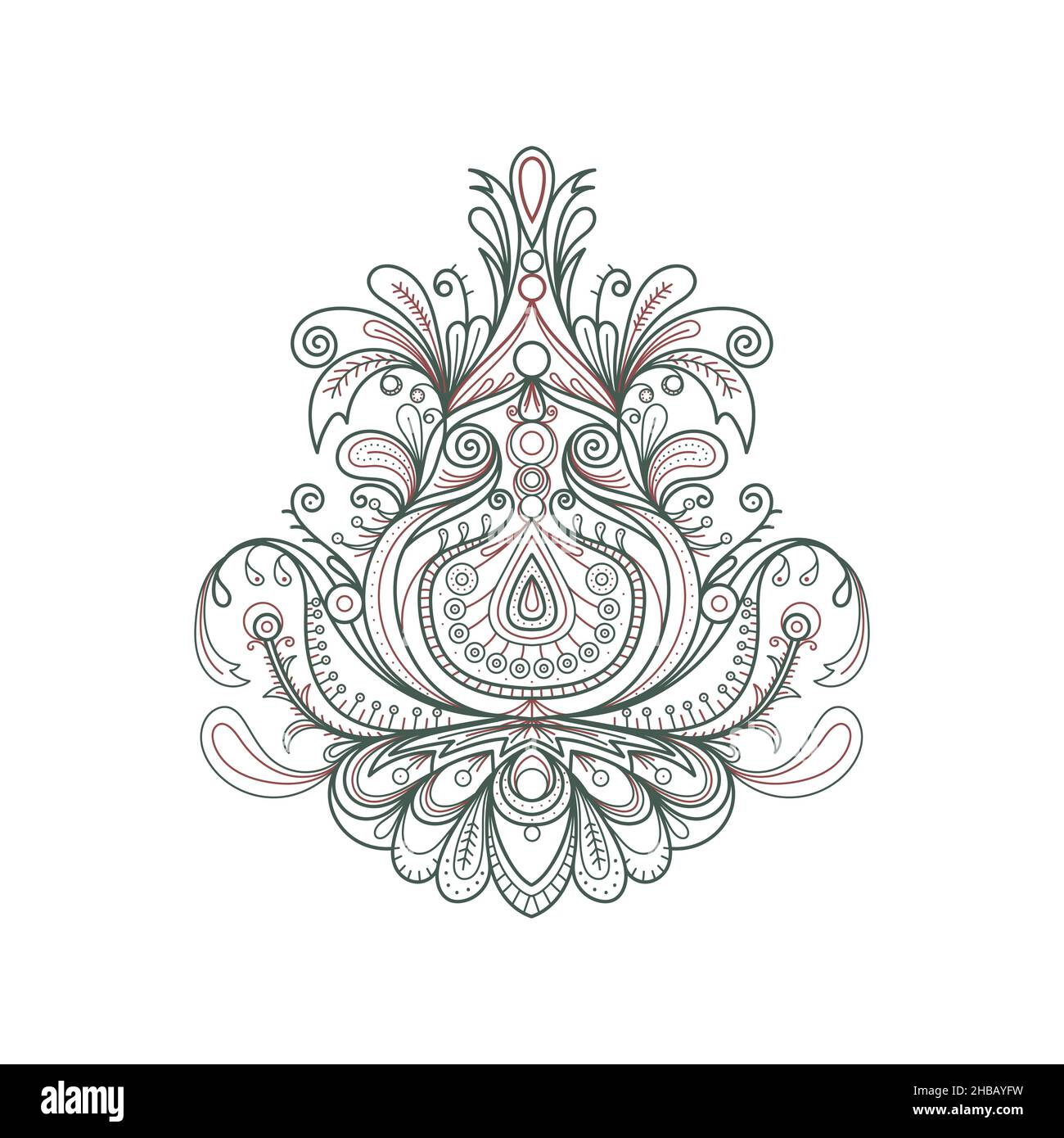 vector damascus element Rococo baroque, classic damask, isolated Stock ...
