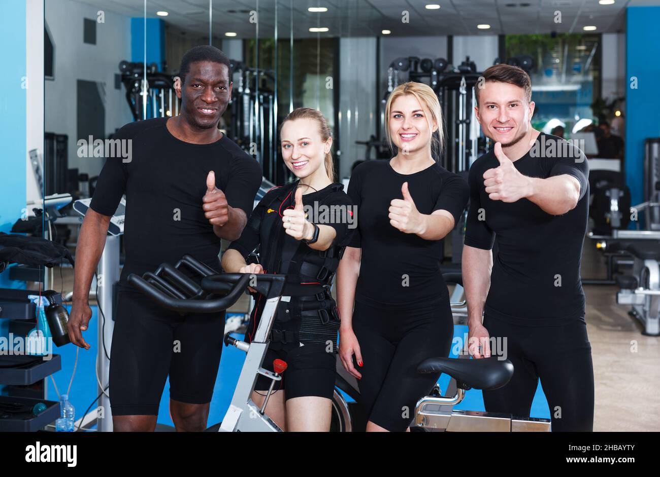 People ready for EMS workout Stock Photo - Alamy