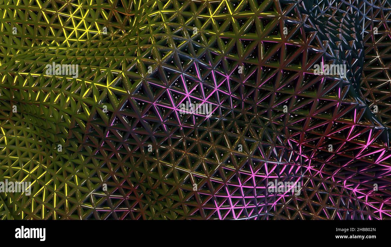 3D render, Abstract yellow matter geometric pattern background Stock ...