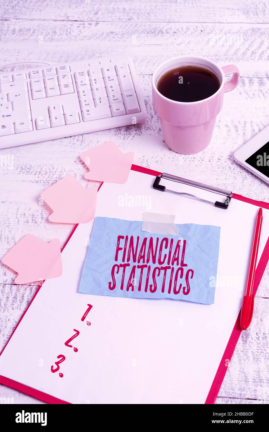 Writing displaying text Financial Statistics. Business concept ...
