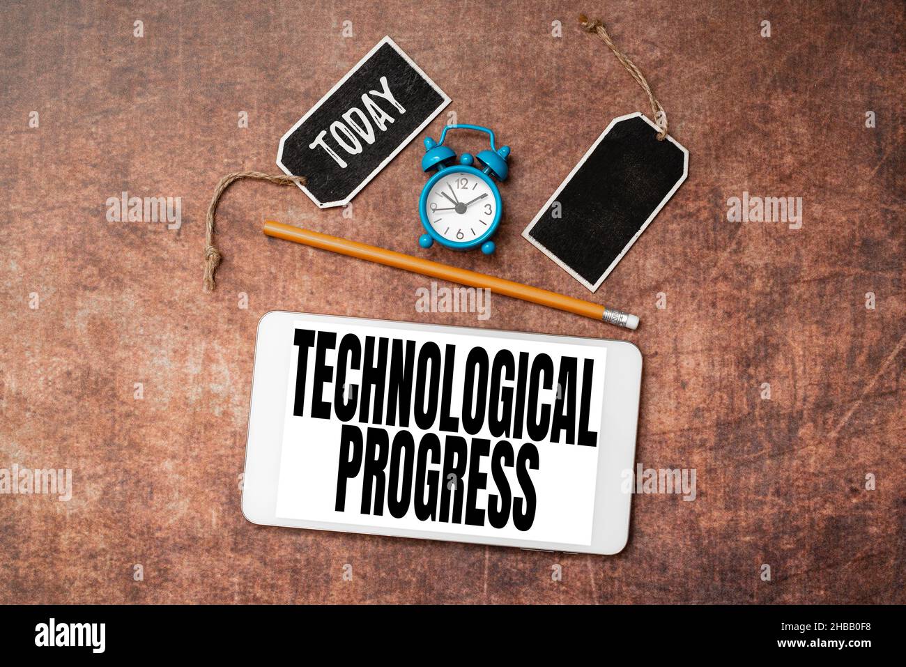 Hand writing sign Technological Progress. Conceptual photo overall ...
