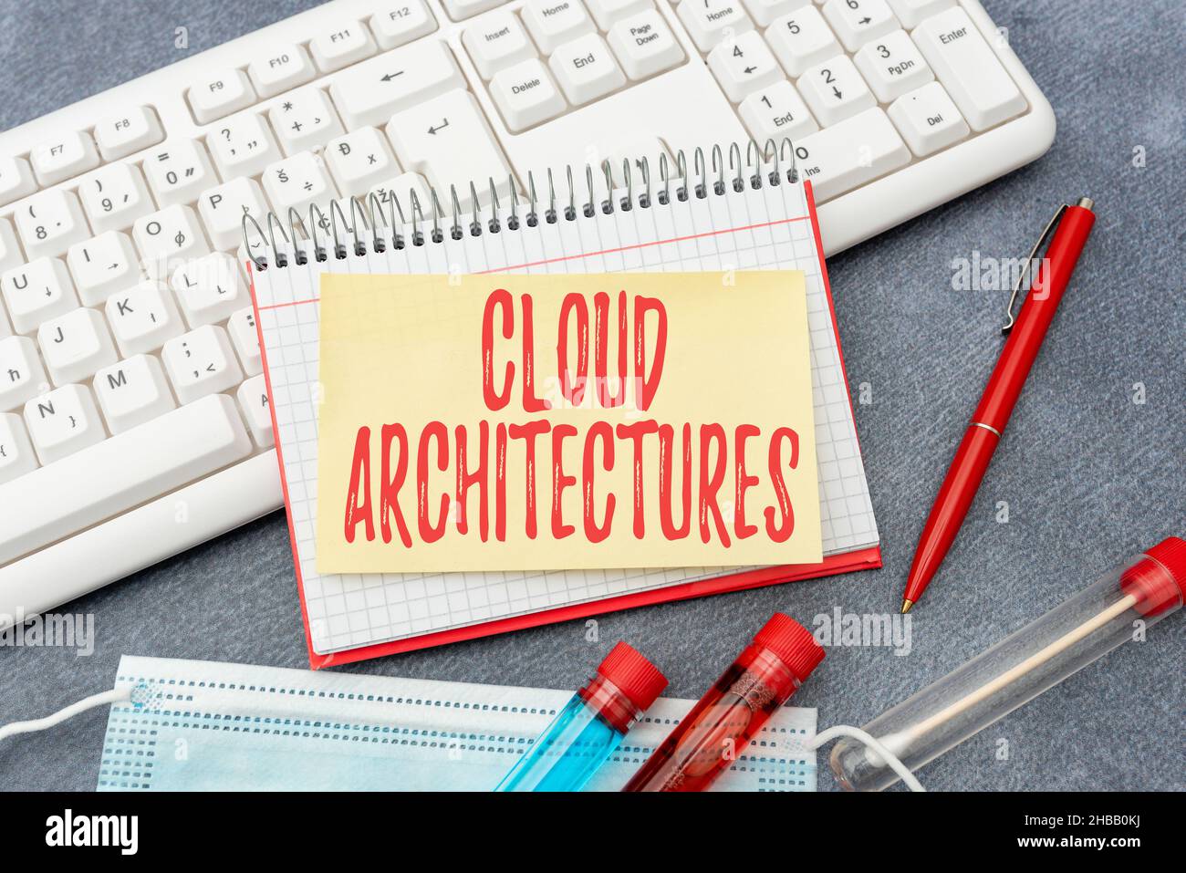 Handwriting text Cloud Architectures. Business concept Various Engineered Databases Softwares ...