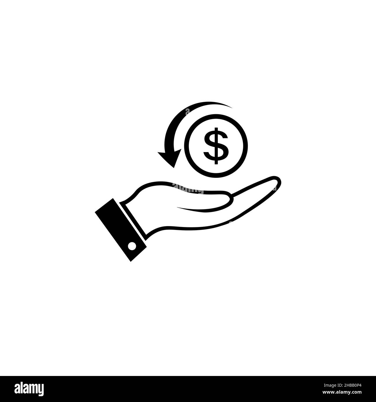 Cashback vector icon in flat style. Return money symbol. Simple cash ...