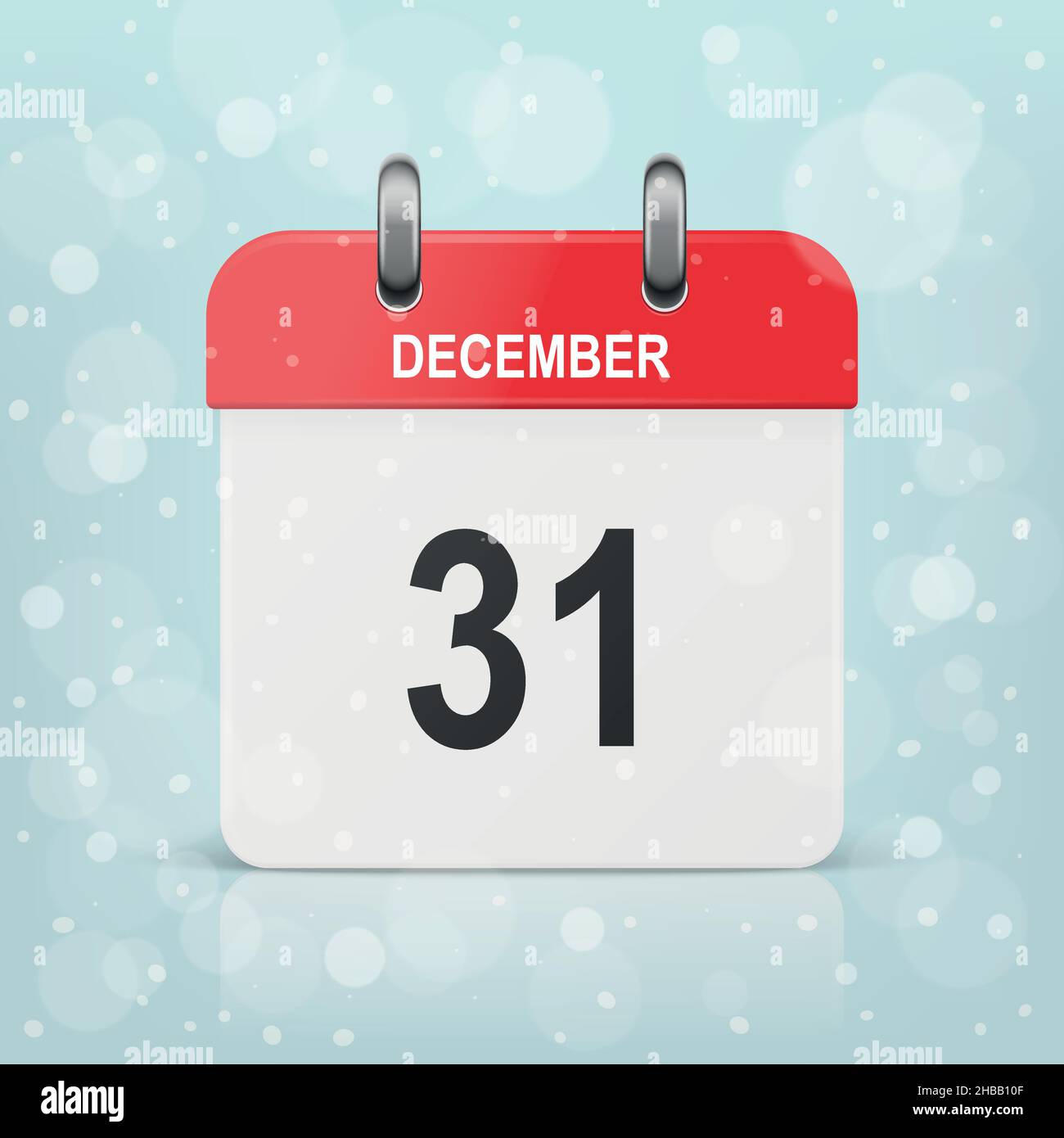 New Year Banner. Vector 3d Red Realistic Christmas Calendar. December ...