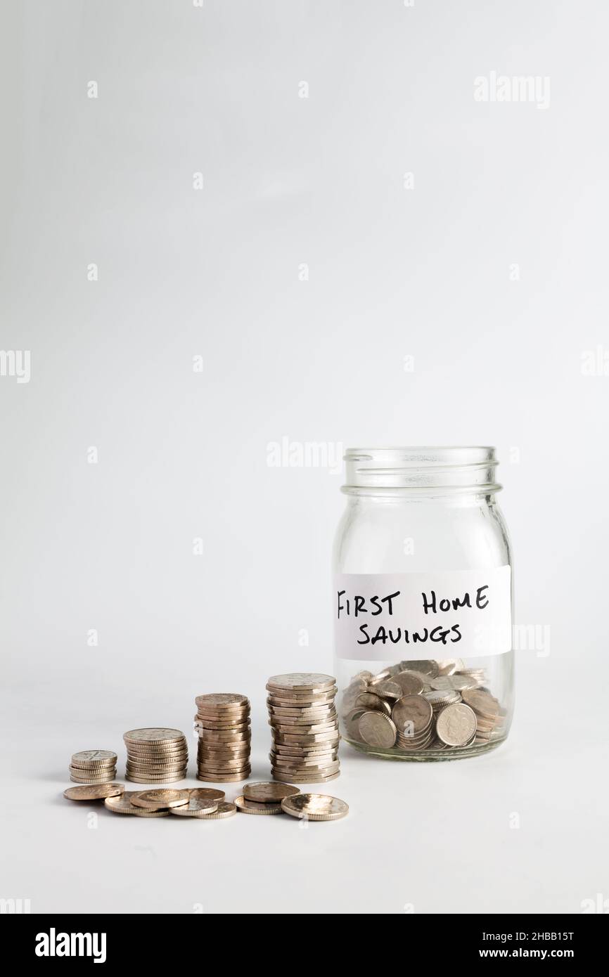 Concept of saving money and growing value over time, piles of silver ...