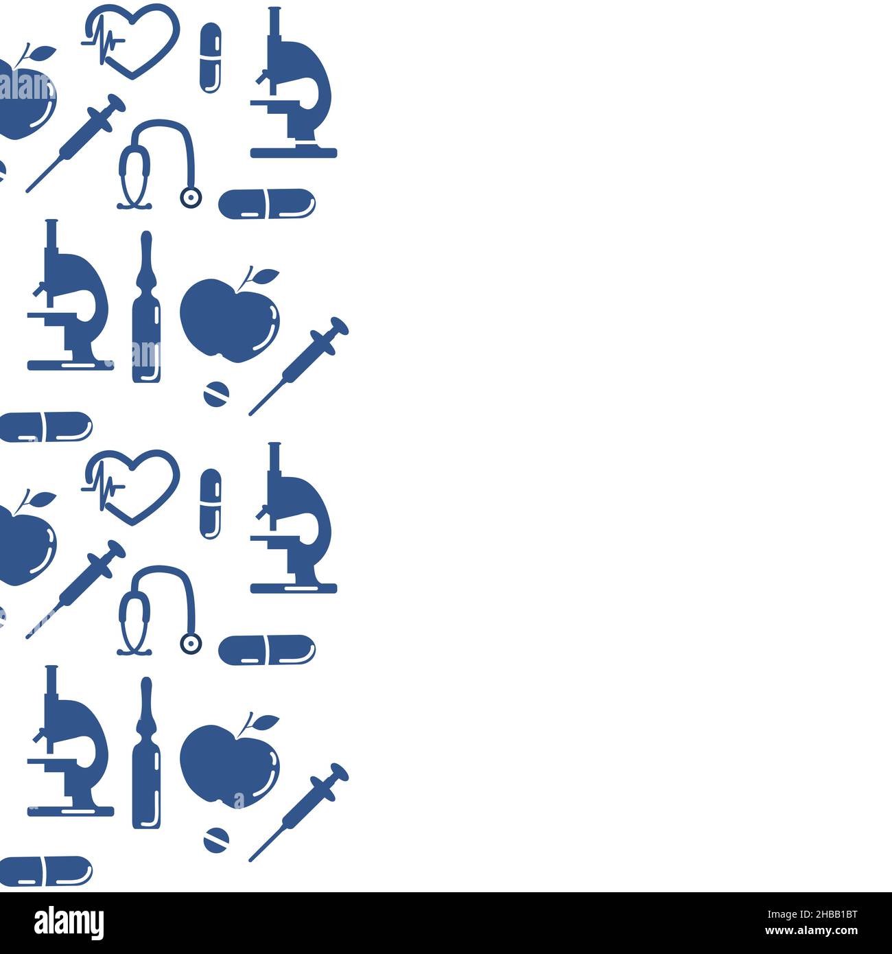 Medical Vector illustration with vertical border of medicine symbol ...