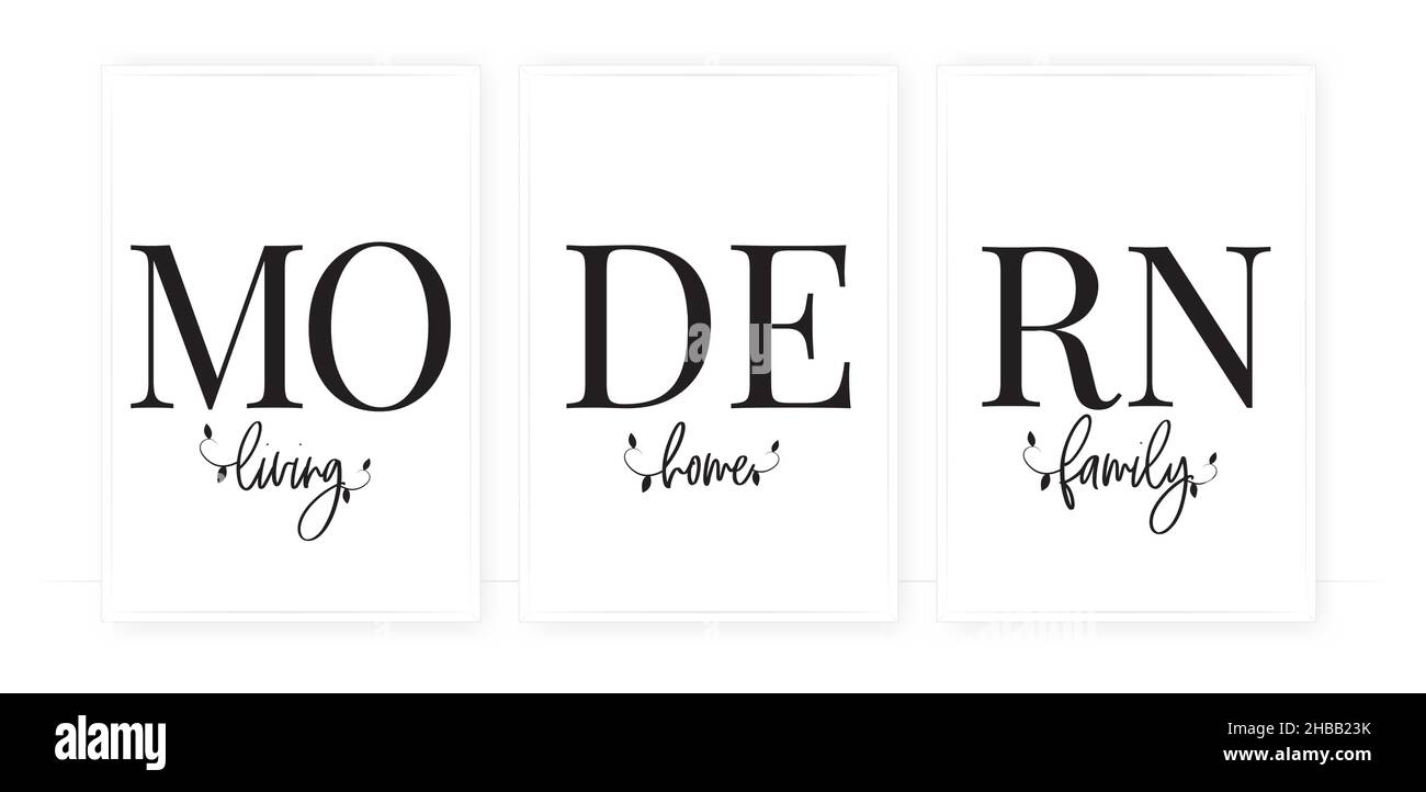 Modern living, modern home, modern family, vector. Minimalist poster ...