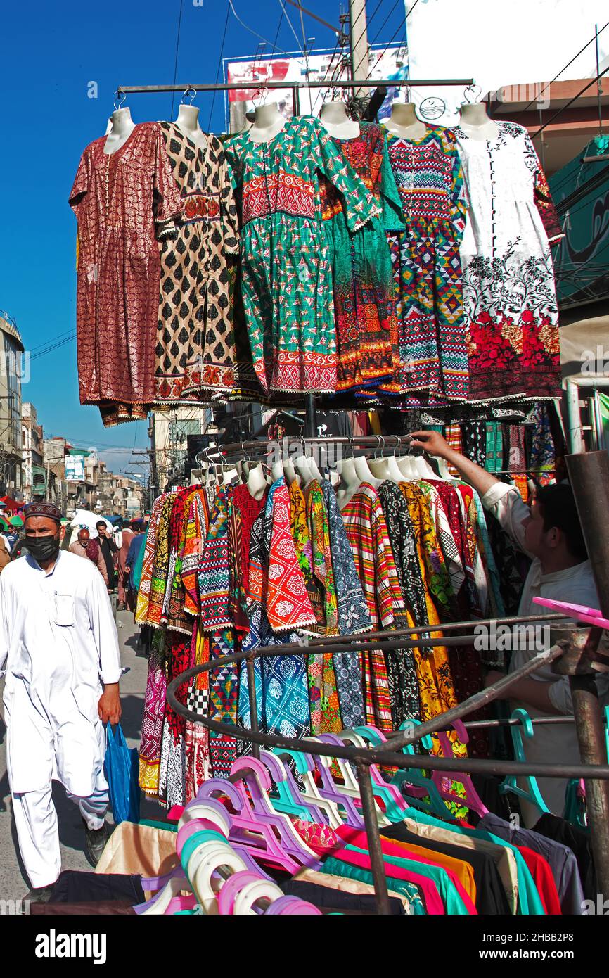 Local market in Rawalpindi close Islamabad, Punjab province, Pakistan ...