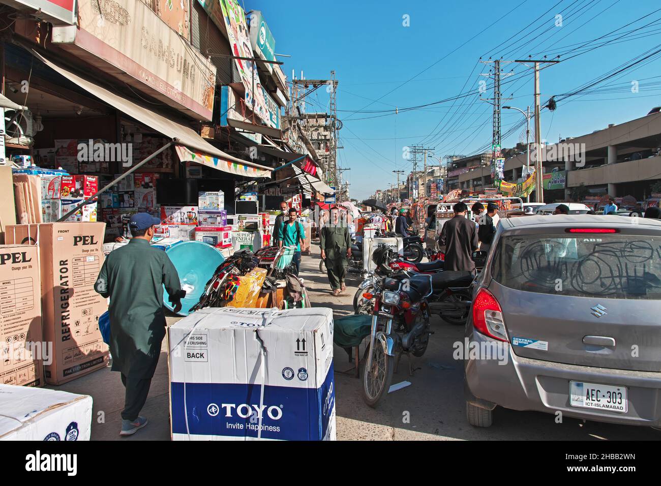 Local market in Rawalpindi close Islamabad, Punjab province, Pakistan ...